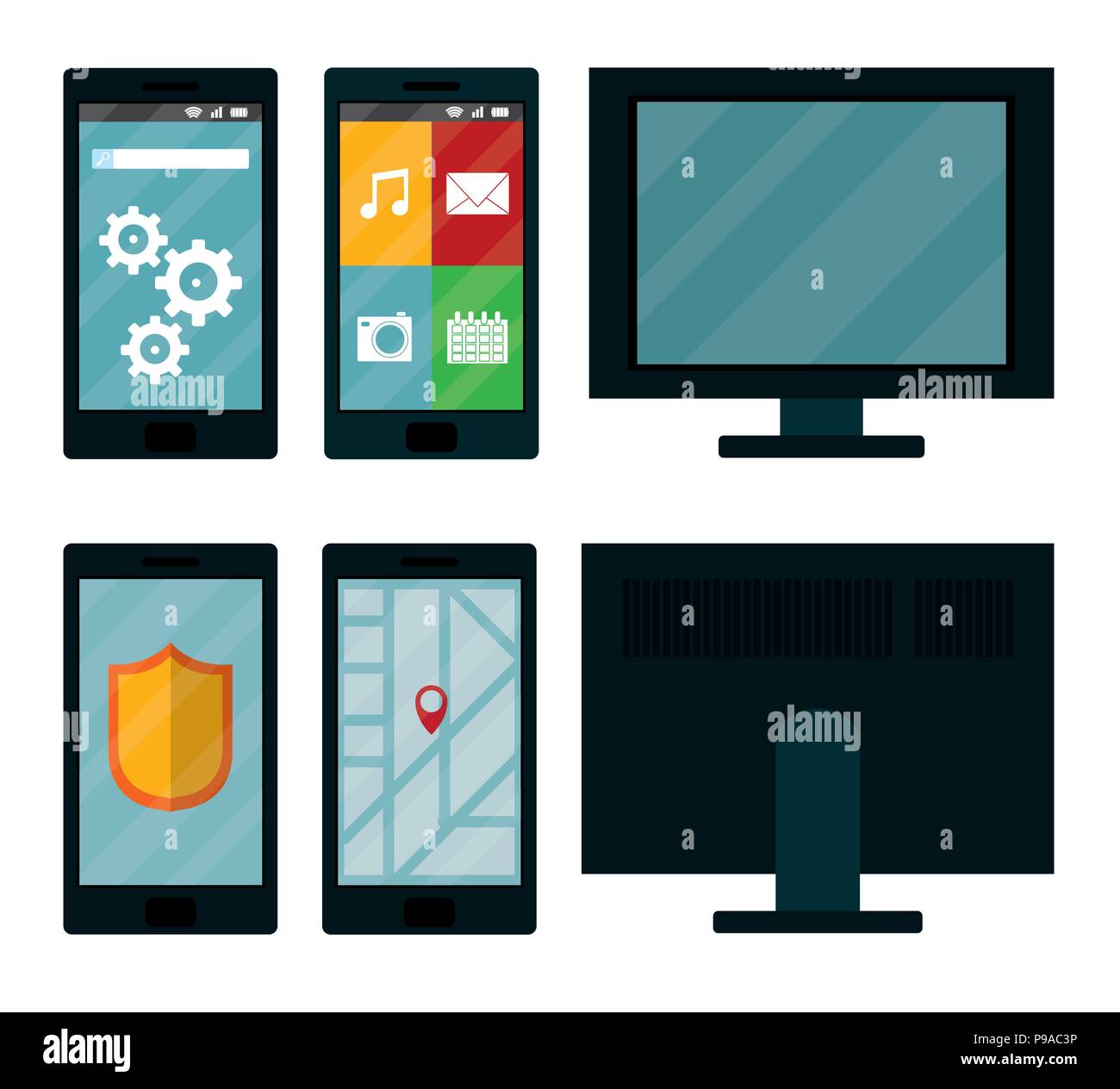 Pc calendar Stock Vector Images - Alamy
