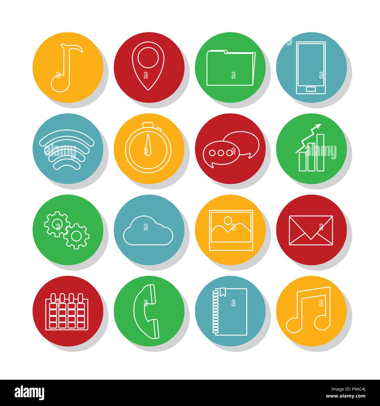 Set of mobile app icons Stock Vector Image & Art - Alamy