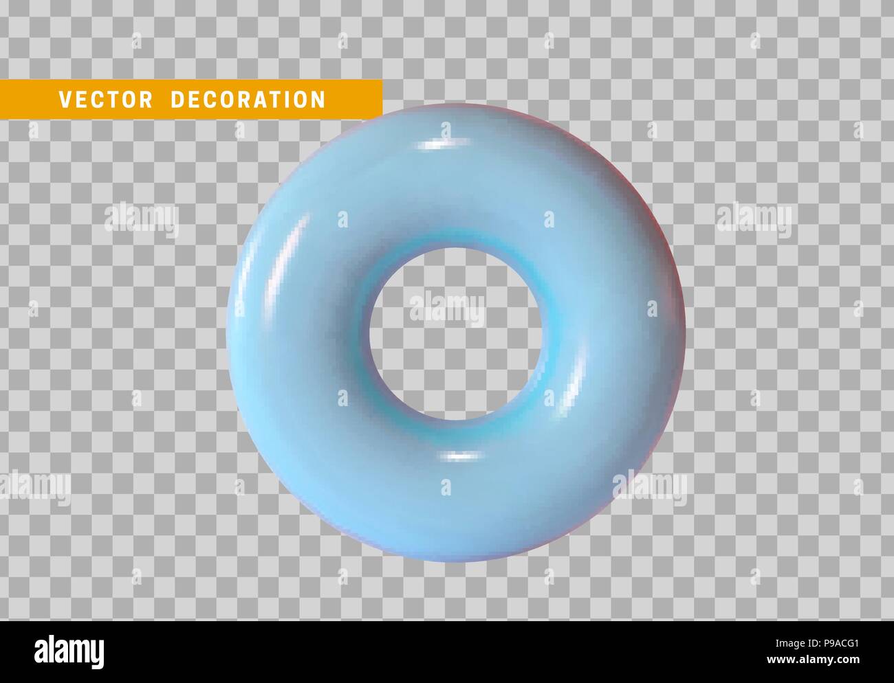 Torus, simple 3d shape isolated on transparent background. Volumetric ...