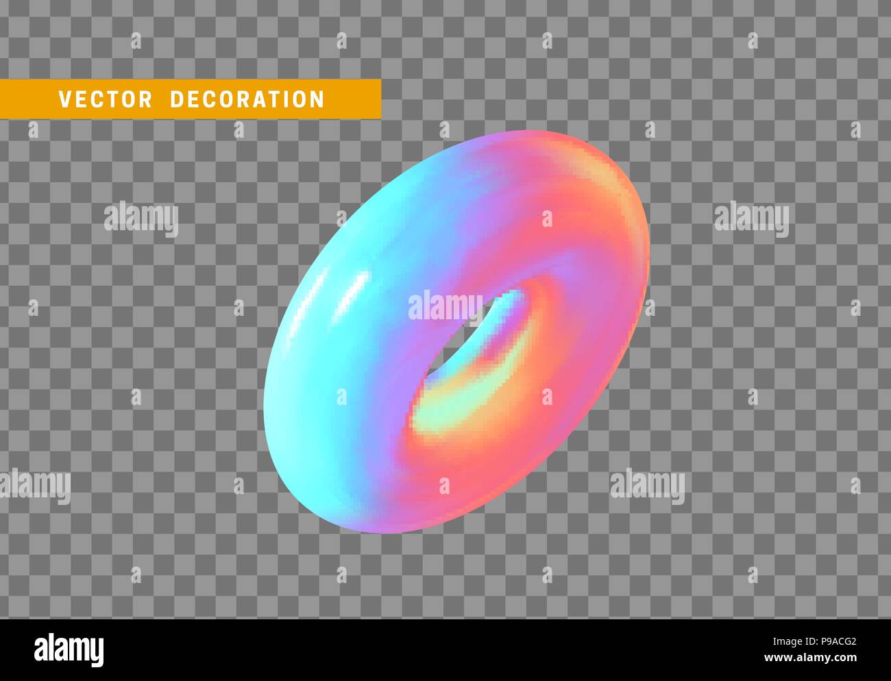 Torus, simple 3d shape isolated on transparent background. Volumetric ...