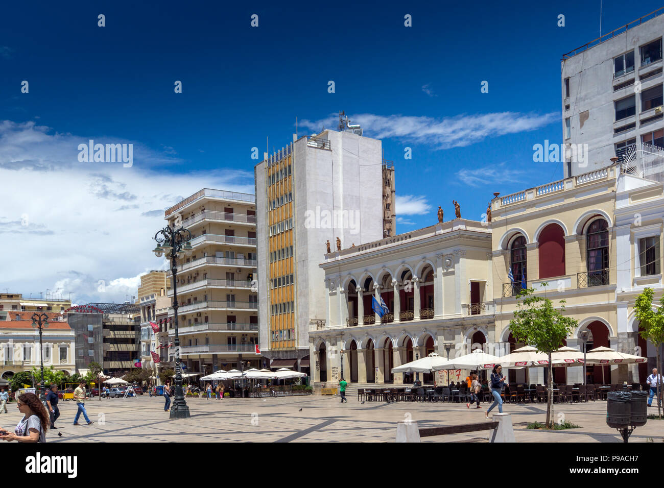 PATRAS, GREECE MAY 28, 2015: Panoramic view of King George I Square in ...