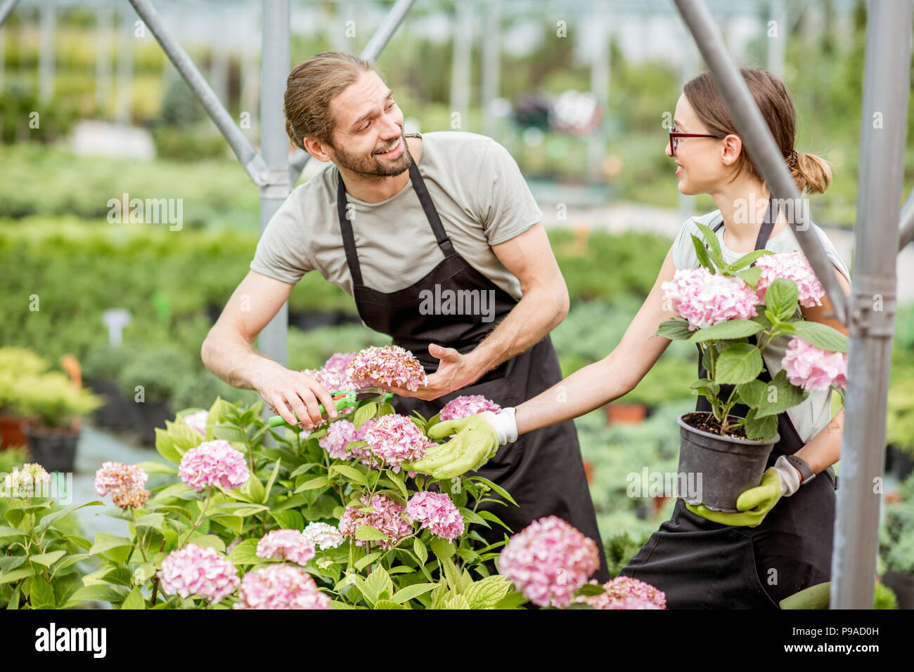 Planting flowers couple hi-res stock photography and images - Alamy