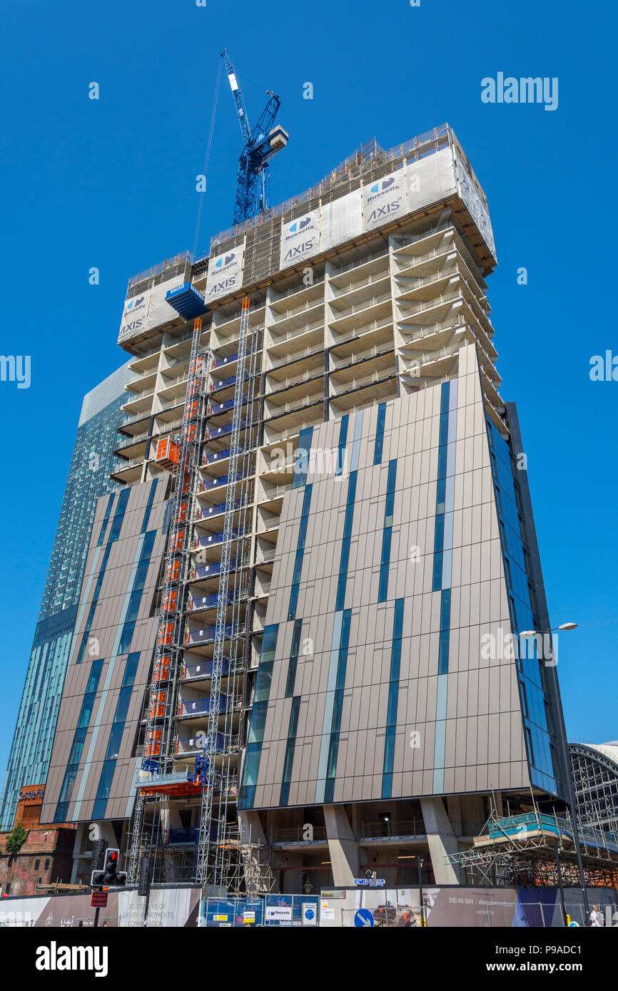 The Axis apartment block under construction, Whitworth Street West ...
