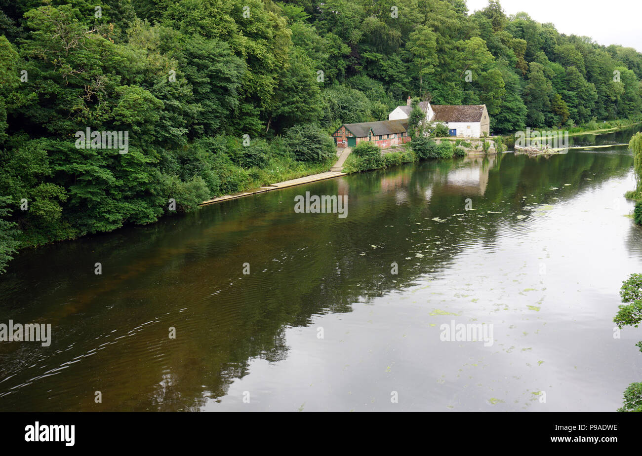 Durham City England River Wear and University Boat House Stock Photo ...