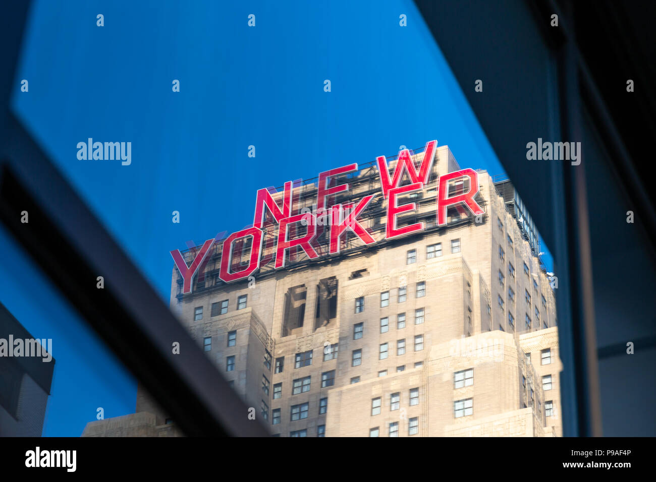 New York City / USA - JUL 13 2018: New Yorker sign of Wyndham Hotel ...