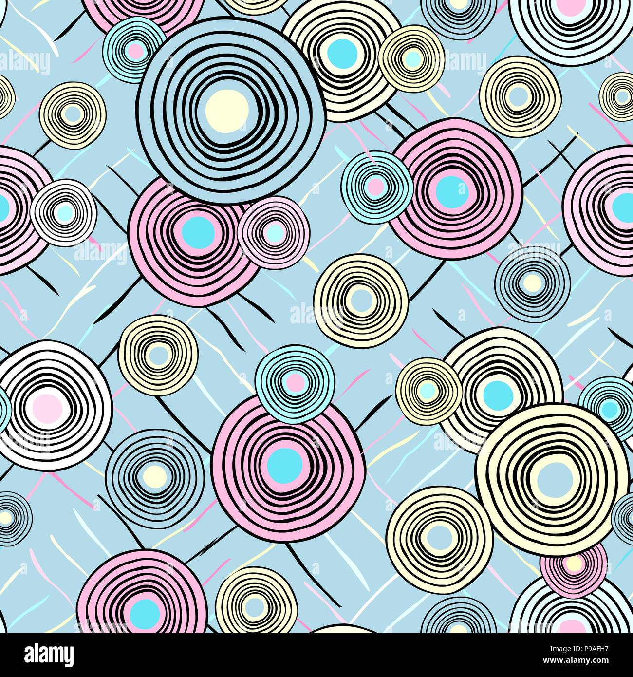 Seamless repeating ethnic pattern from circles and lines Stock Vector ...