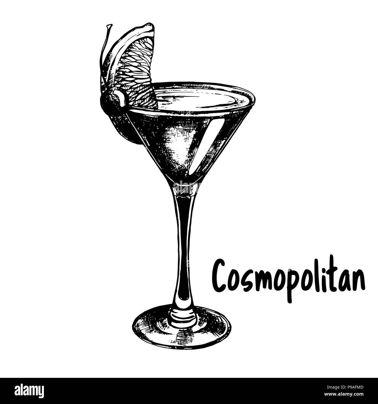 Cosmopolitan cocktail Black and White Stock Photos & Images - Alamy