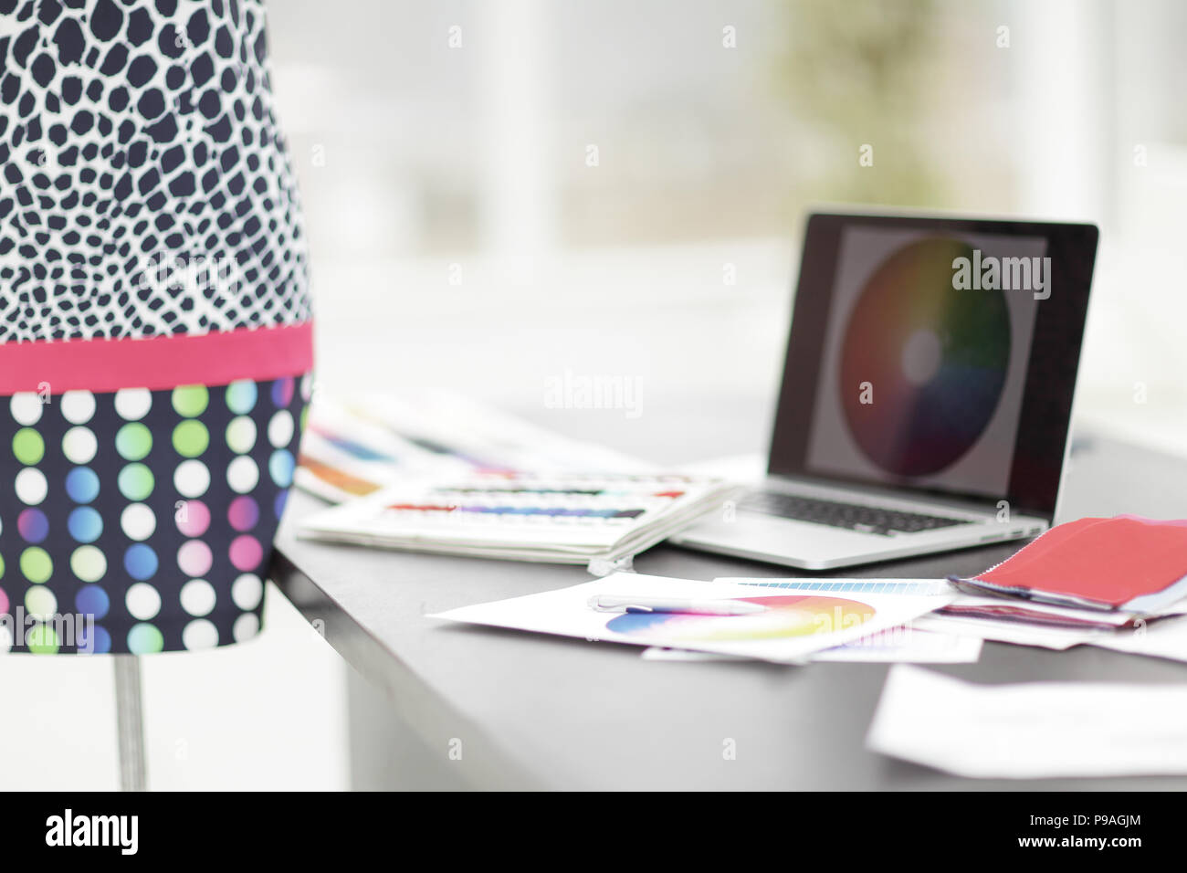 pen and sketches on the table of the designer Stock Photo - Alamy