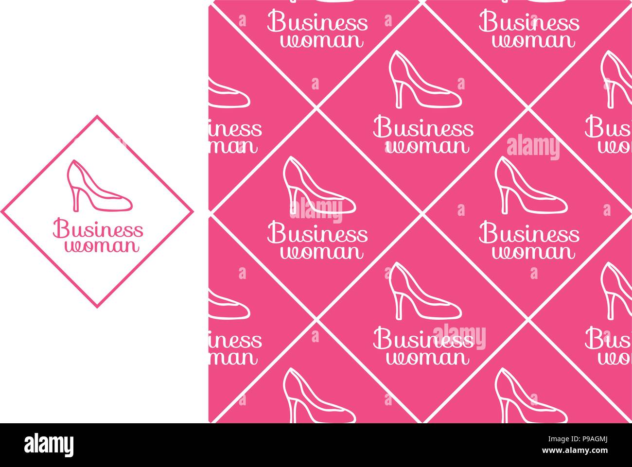 Vector Business woman. Seamless repeating pattern isolated on pink ...