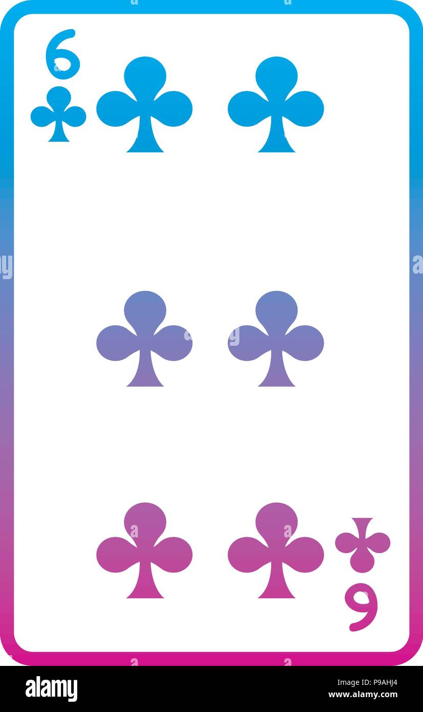 degraded line six clovers casino card game vector illustration Stock ...