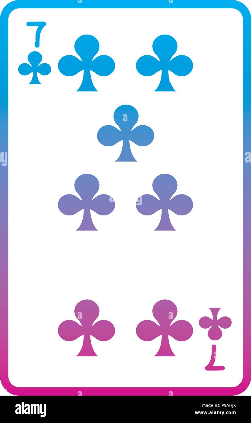 degraded line seven clovers casino card game vector illustration Stock ...