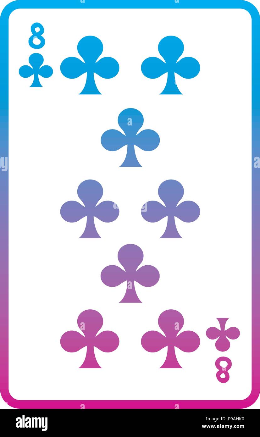 degraded line eight clovers casino card game vector illustration Stock ...