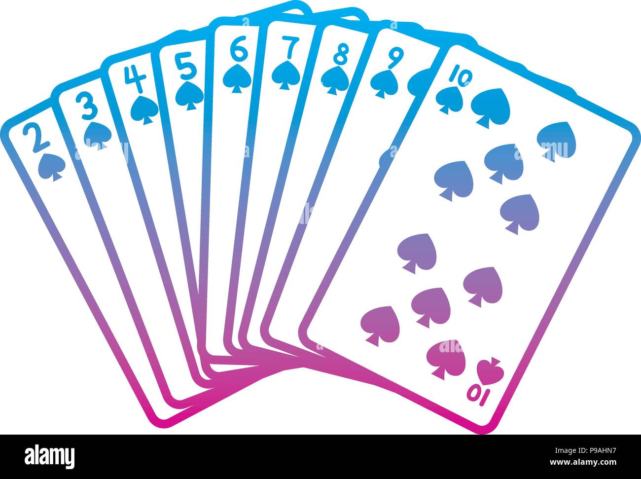 degraded line pikes cards classic casino game vector illustration Stock ...