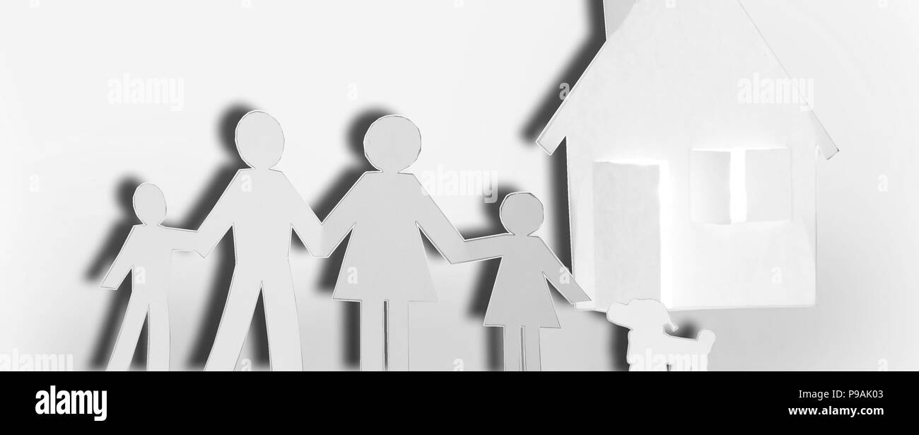 paper up and paper family on white background Stock Photo - Alamy