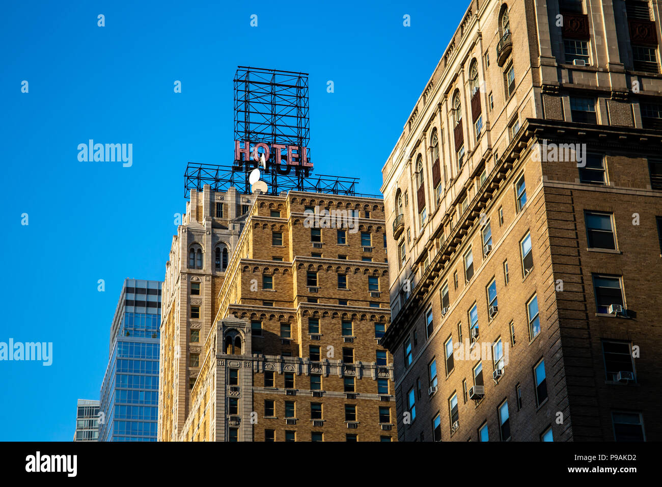 New York City / USA - JUL 13 2018: Skyscraper and old building view ...