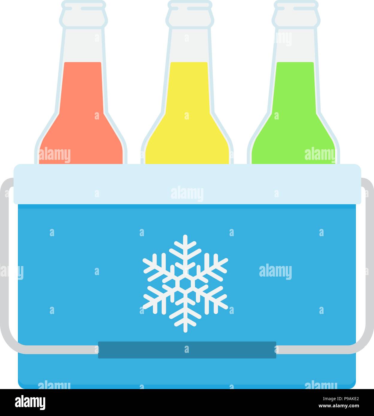 Freezer-bag in blue color. Vector illustration of drinks in a small ...