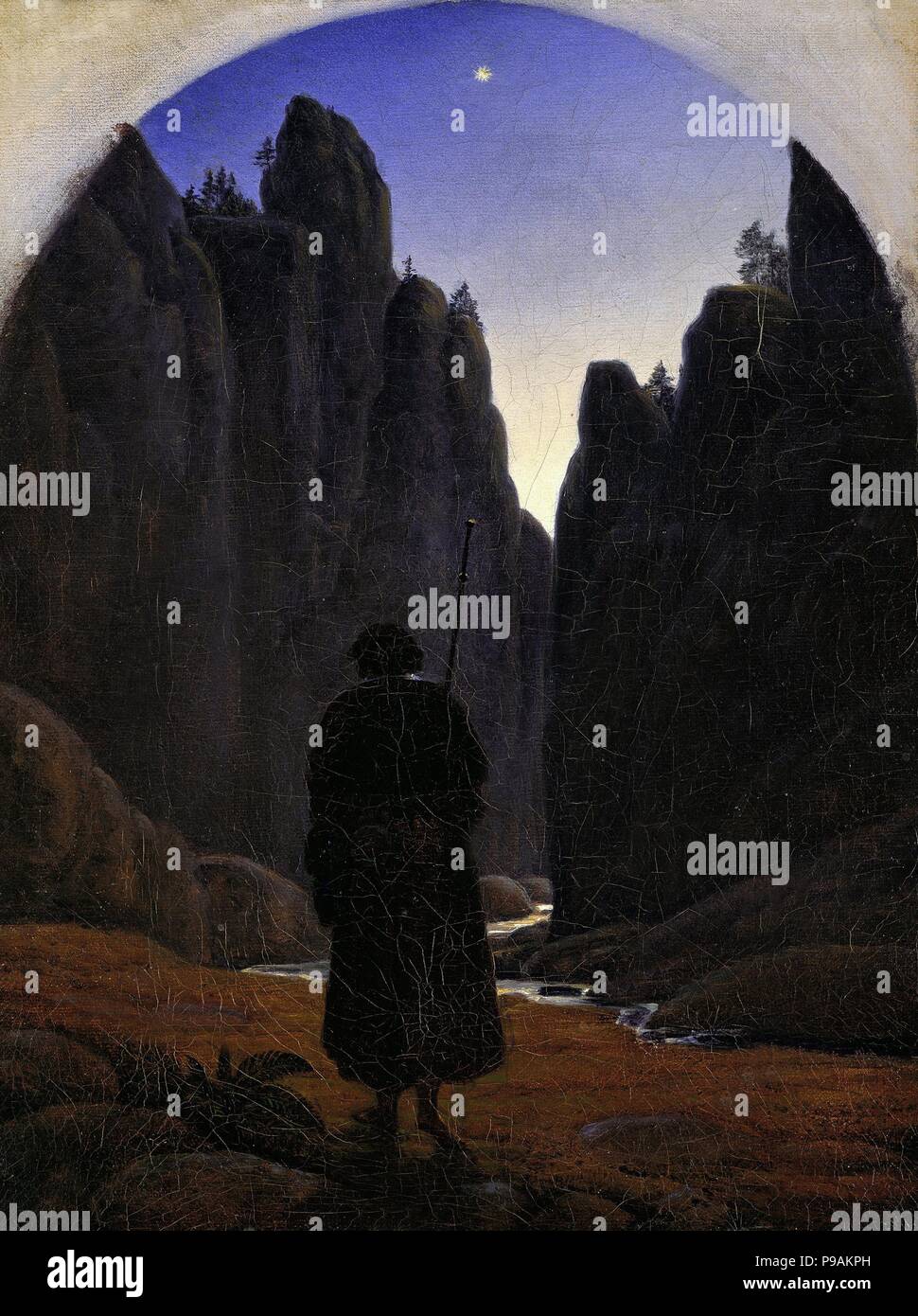 Pilgrim in a rocky valley hi-res stock photography and images - Alamy