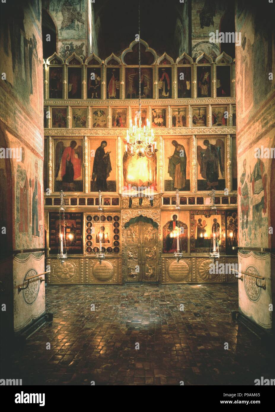 Interior with the iconostasis in the Annunciation Cathedral in the ...