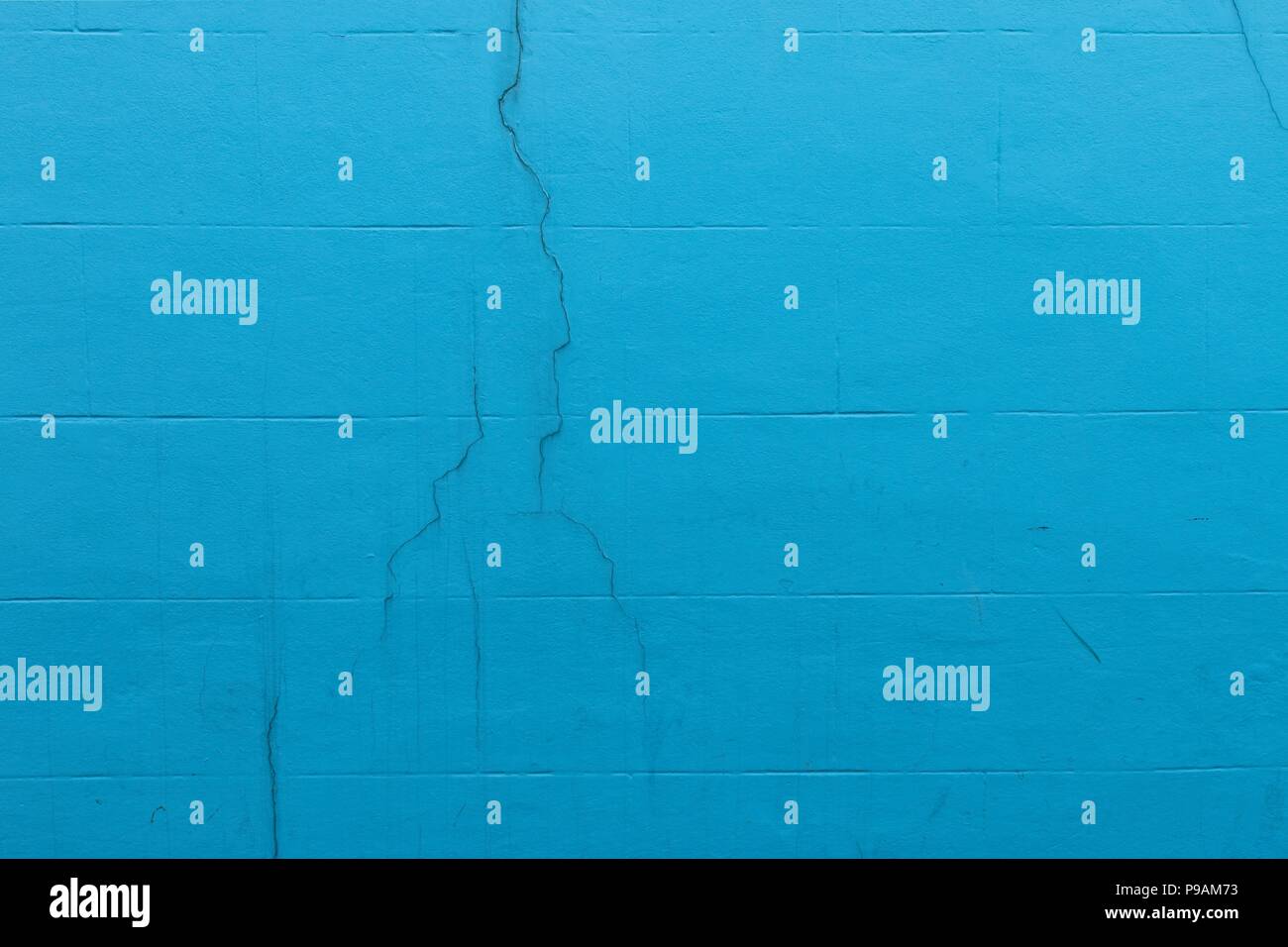 Blue painted block brick wall Stock Photo - Alamy