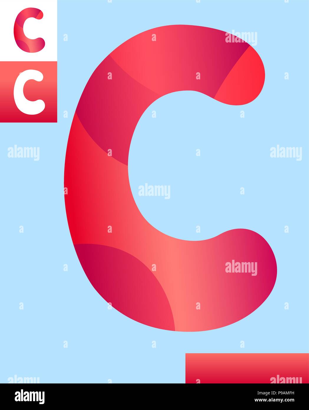 Cartoon Illustration of Capital Letter C Modern Alphabet Design Stock ...