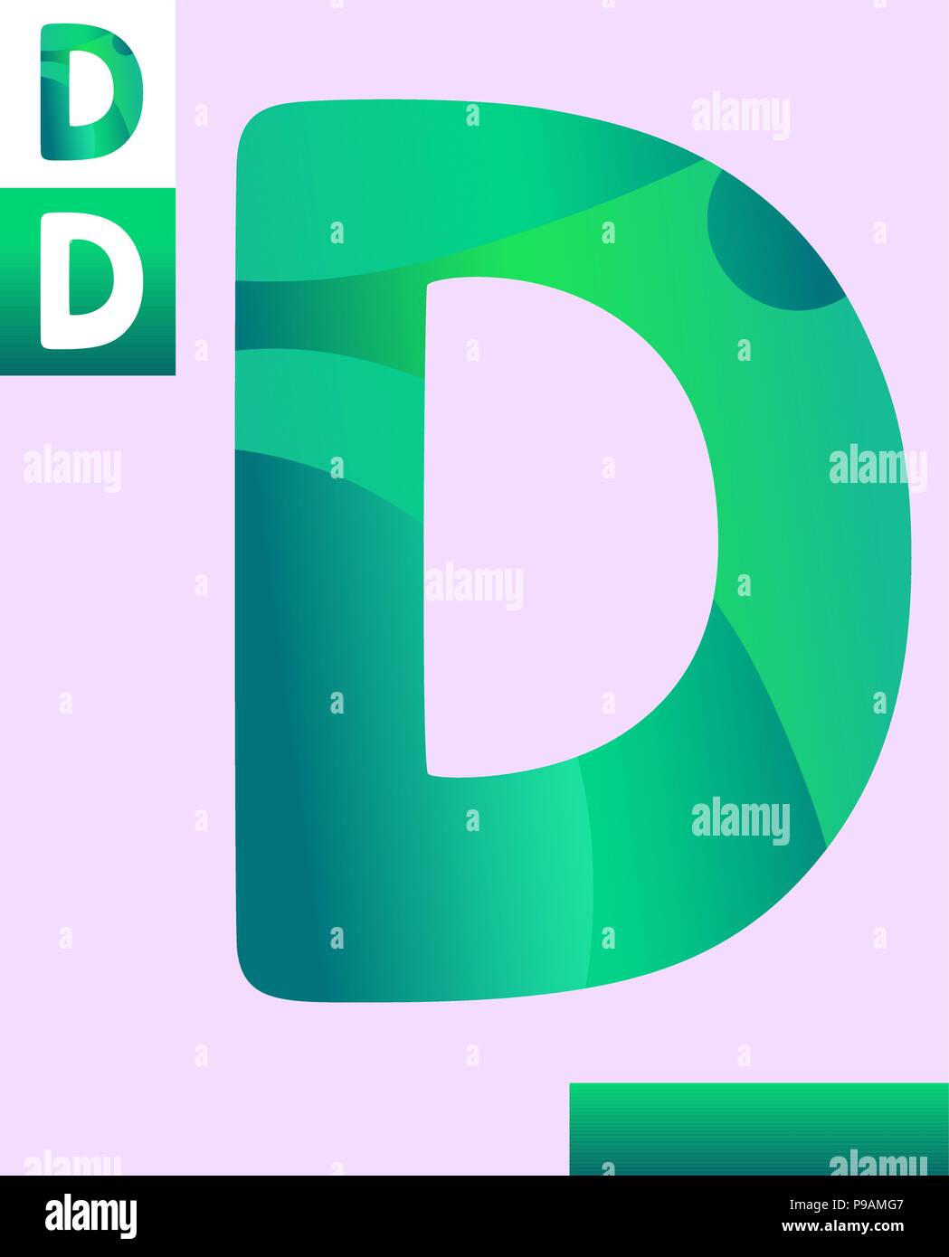 Cartoon Illustration of Capital Letter D Modern Alphabet Design Stock ...