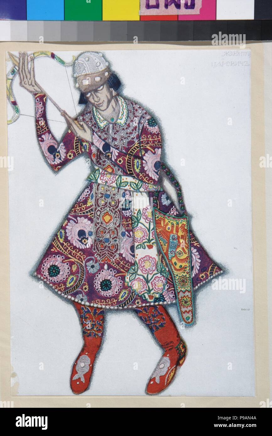 Ivan Tsarevich. Costume design for the ballet The Firebird (L'oiseau de ...