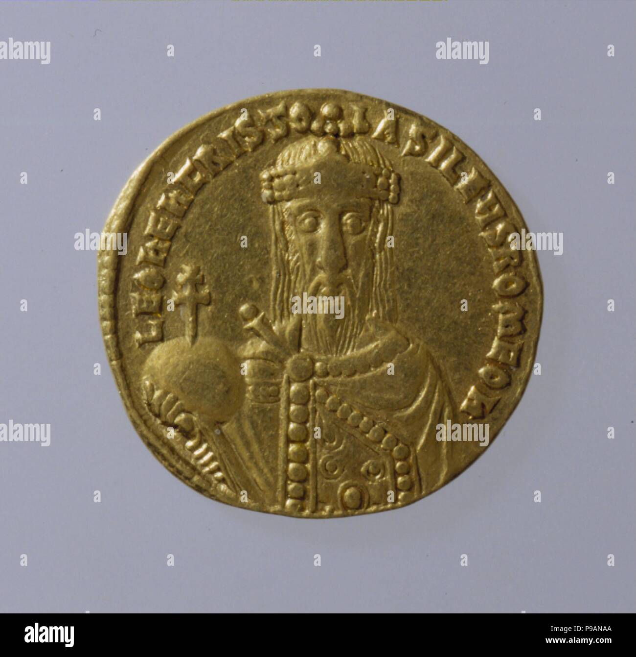 Solidus of Leo VI the Wise. Museum: Benaki Museum, Athens Stock Photo ...