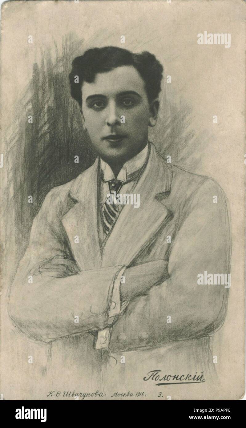 Portrait of the silent film actor Vitold Alfonsovich Polonsky (1879 ...