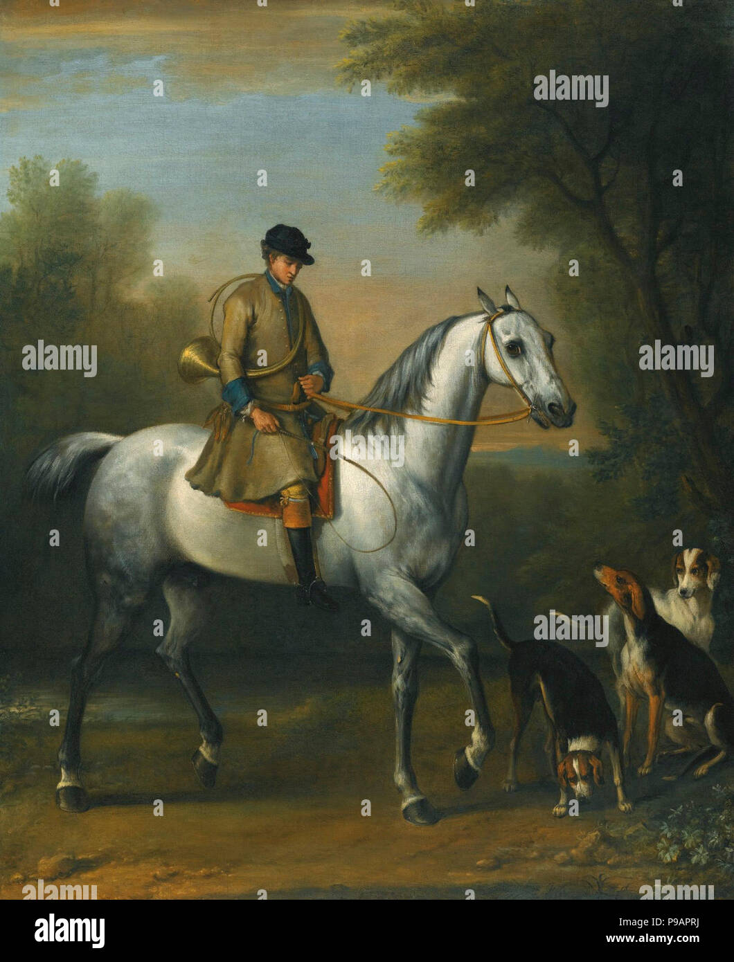 A Huntsman On a Grey Hunter (Wootton Stock Photo - Alamy