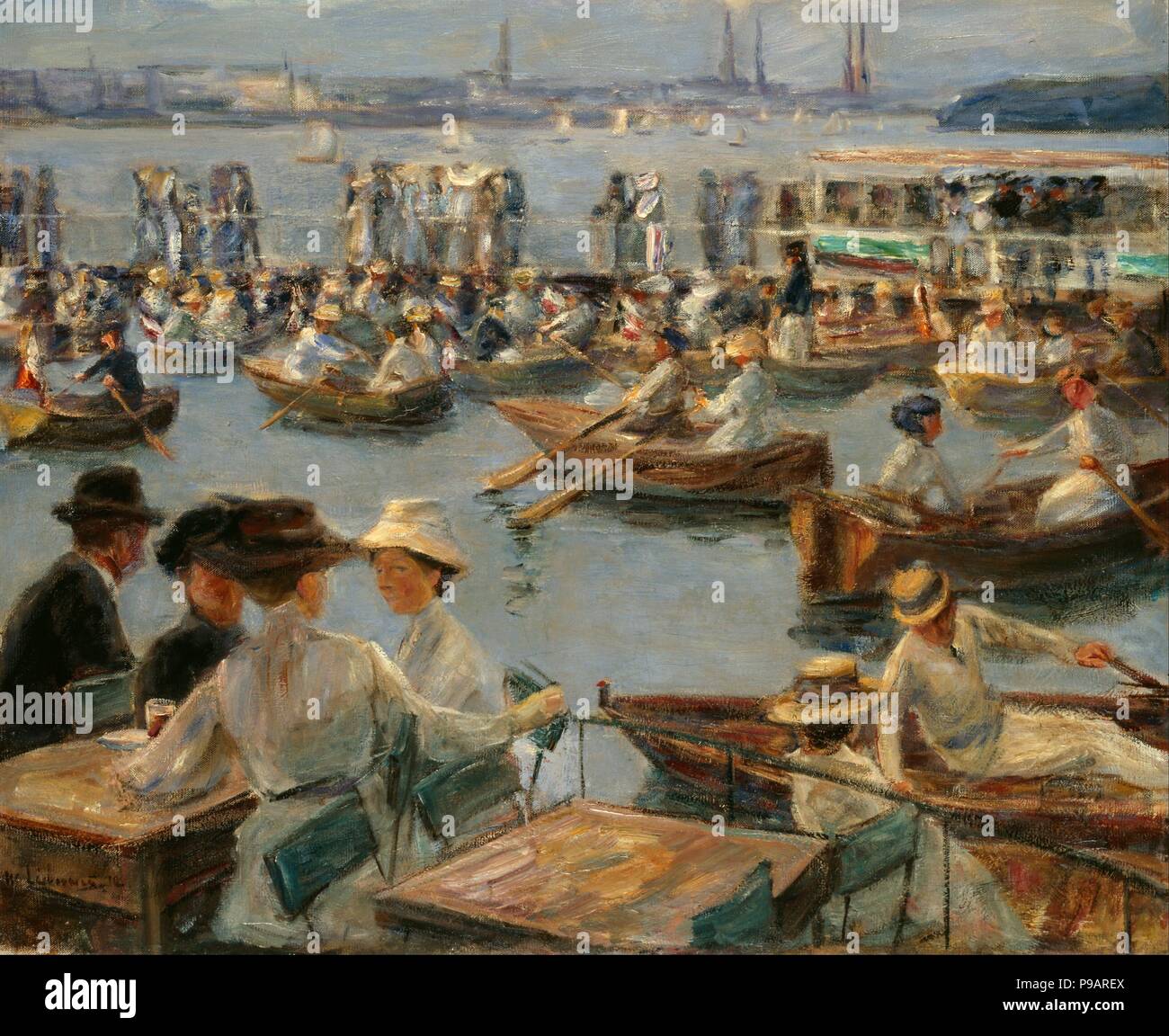 On the Alster in Hamburg. Museum: Dresden State Art Collections Stock ...