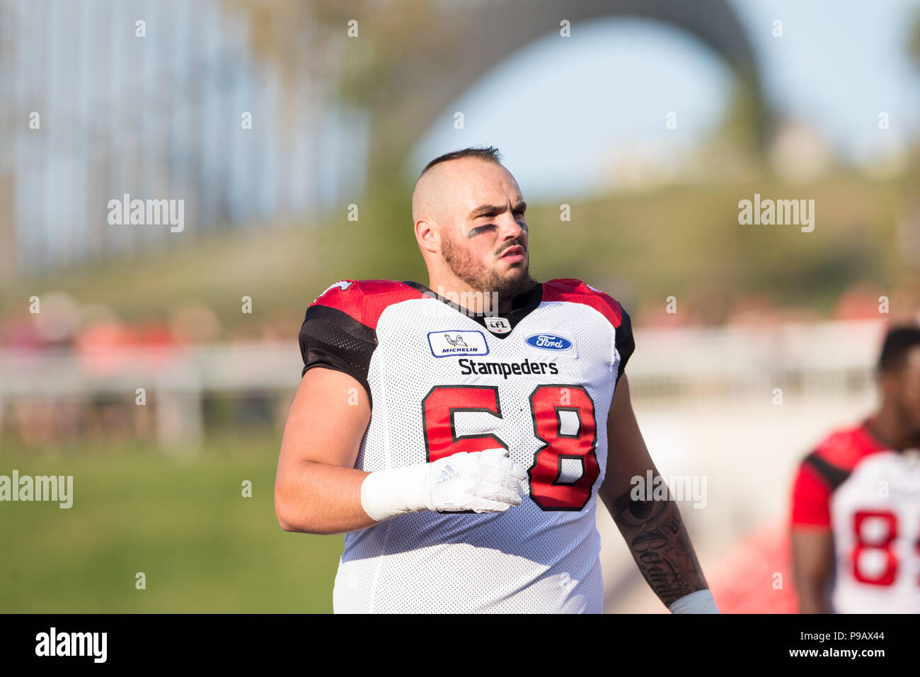 Ottawa, Canada. 12th July, 2018. Calgary Stampeders offensive lineman ...