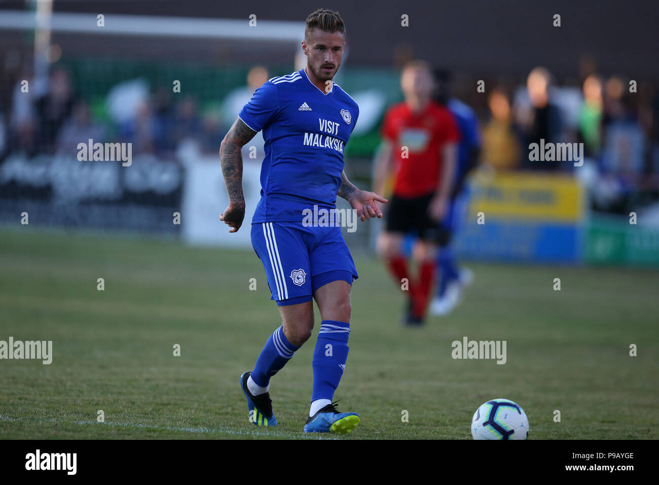 Tavistock, Devon, UK. 16th July, 2018. Joe Bennett of Cardiff city in ...