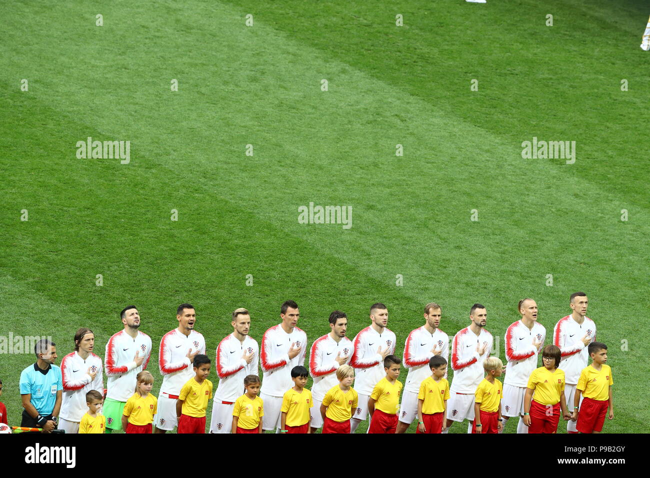The france team line up for the national anthem hi-res stock ...