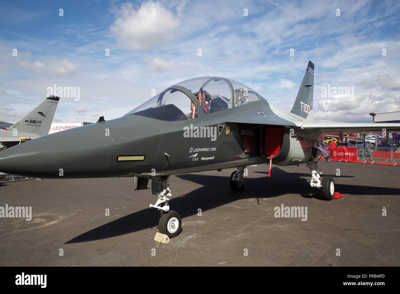 Farnborough,UK,17th July 2018,Leonardo T100 jet on display at ...