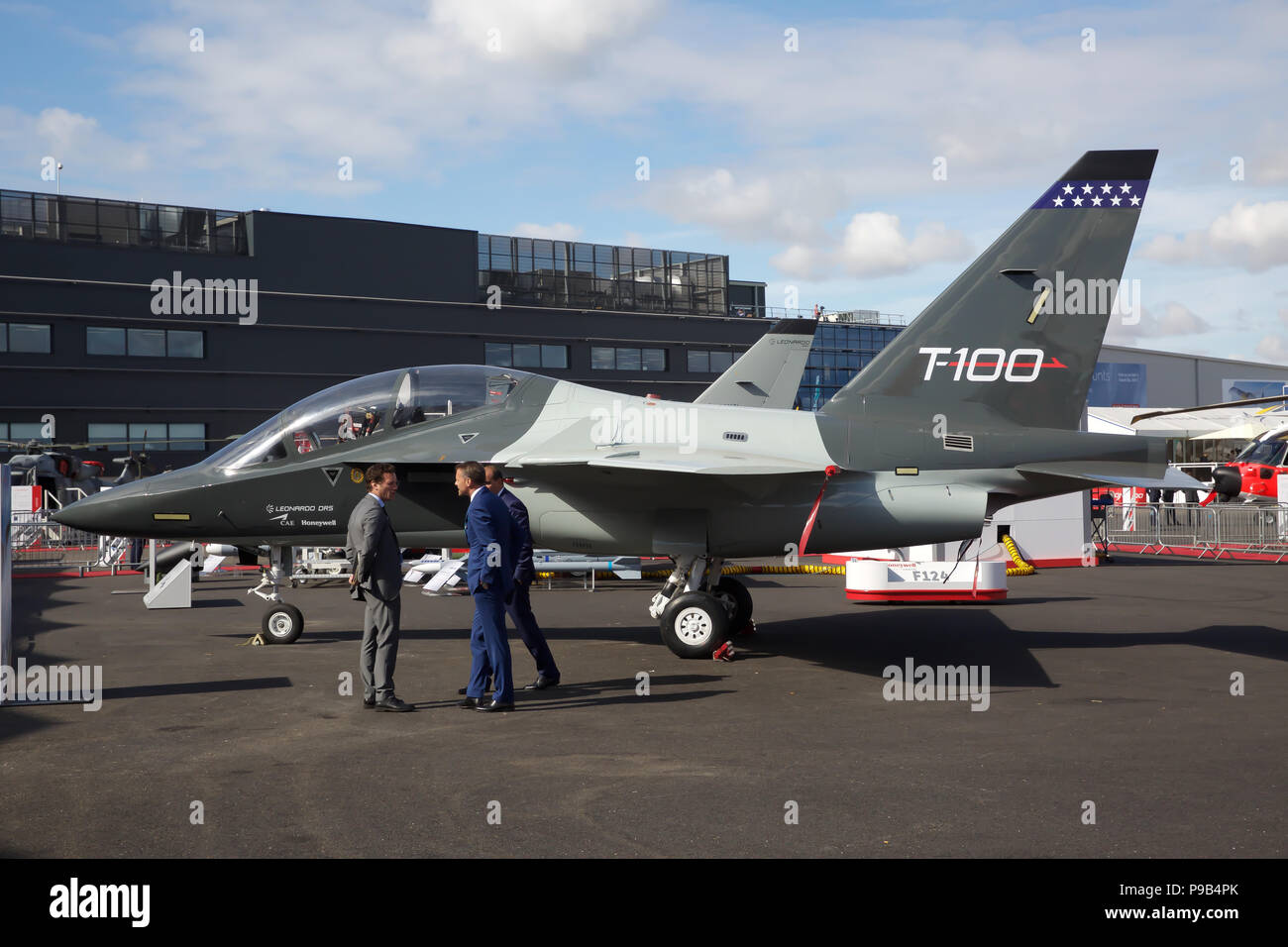 Farnborough,UK,17th July 2018,Leonardo T100 jet on display at ...