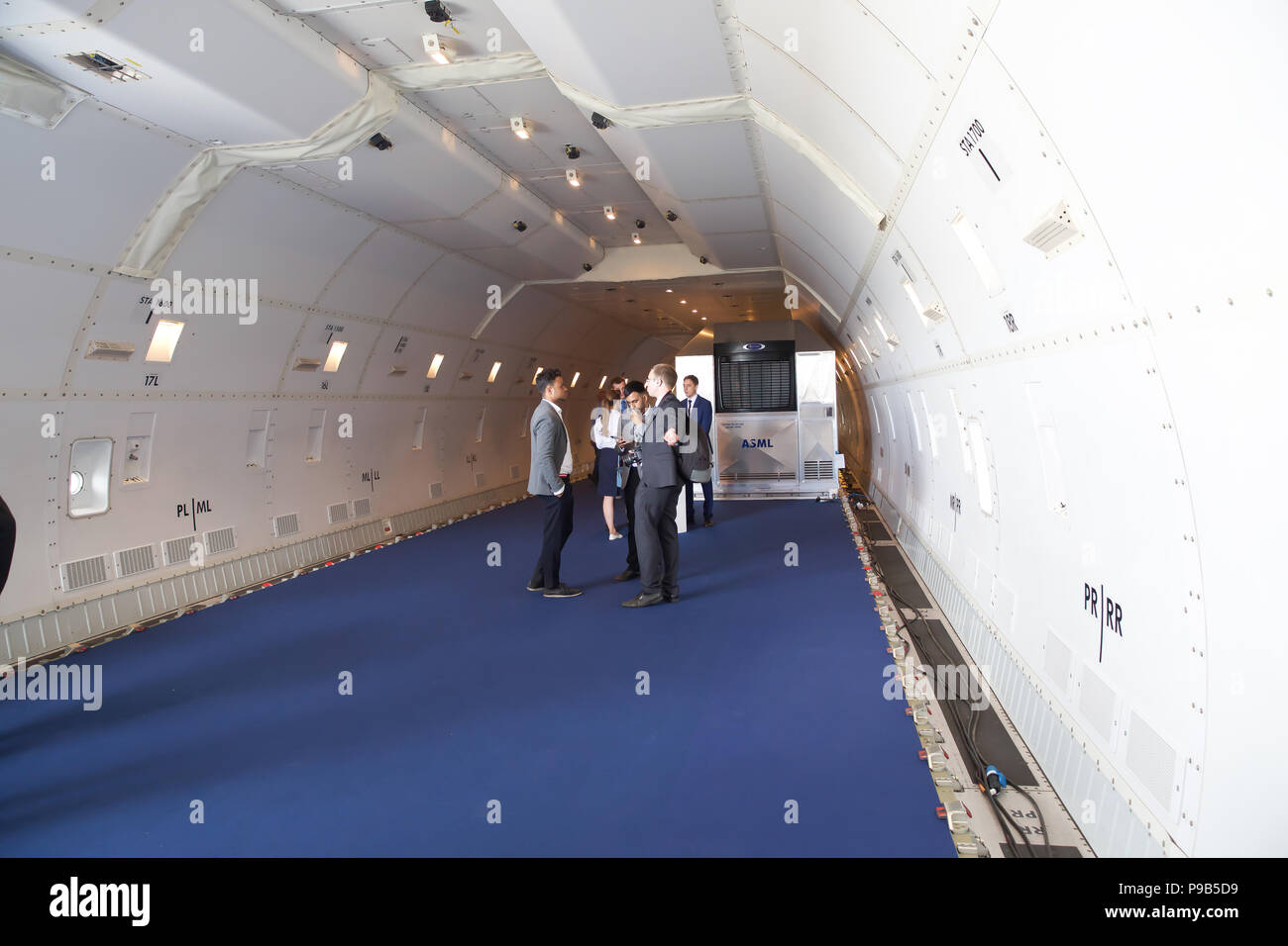 Farnborough,UK,17th July 2018,Cargologic air Boeing 747-8F interior on ...