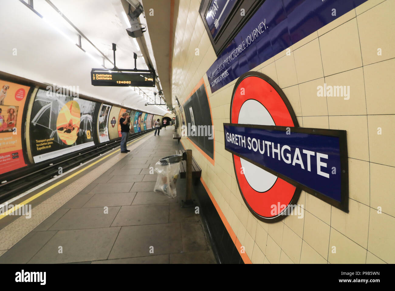 London UK. 17th July 2018 . Southgate underground station on the ...