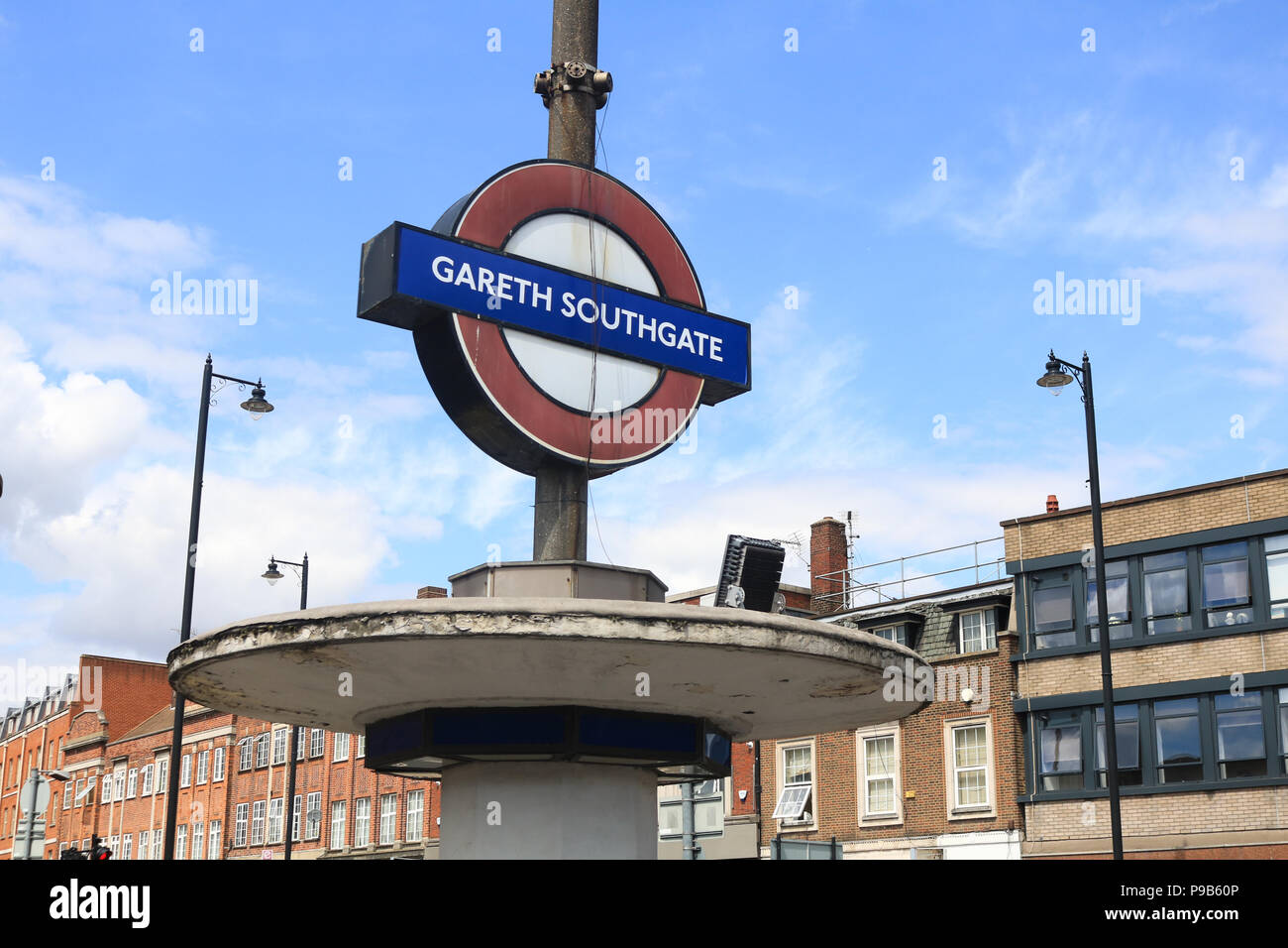London UK. 17th July 2018 . Southgate underground station on the ...