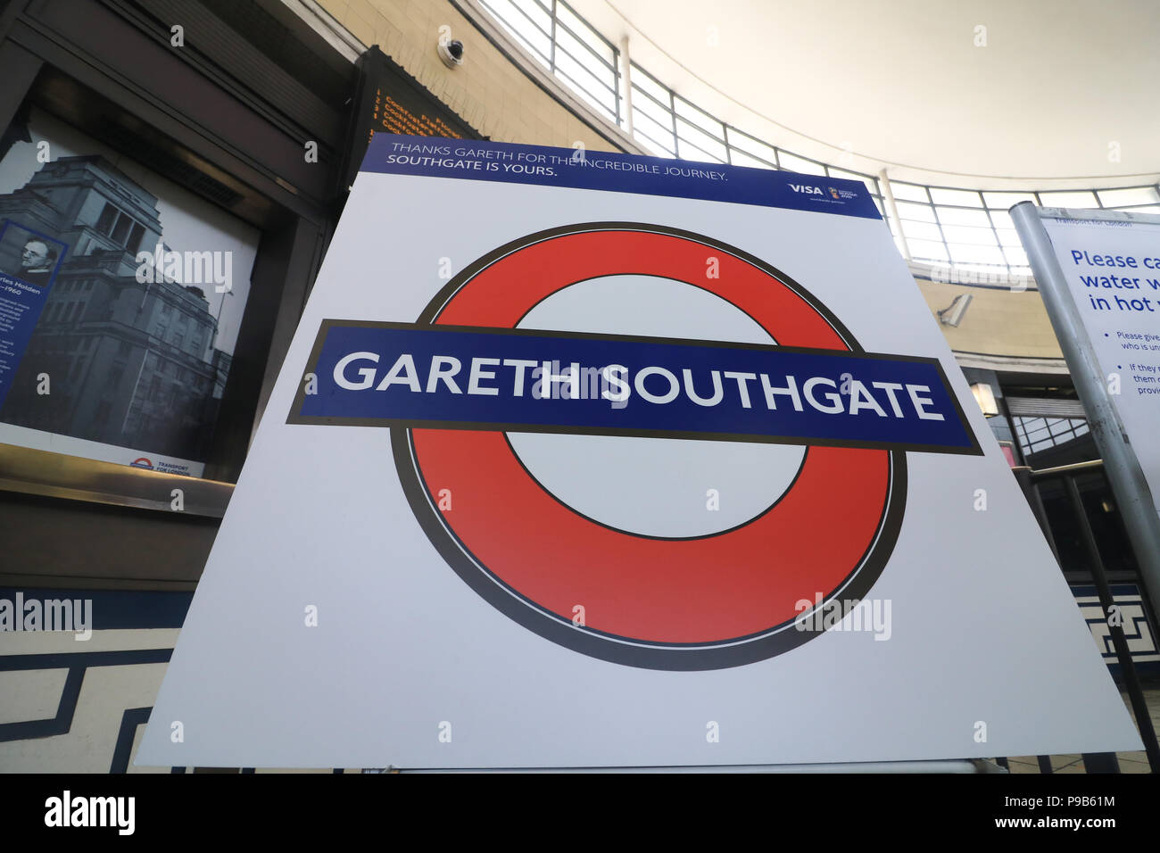 London UK. 17th July 2018 . Southgate underground station on the ...