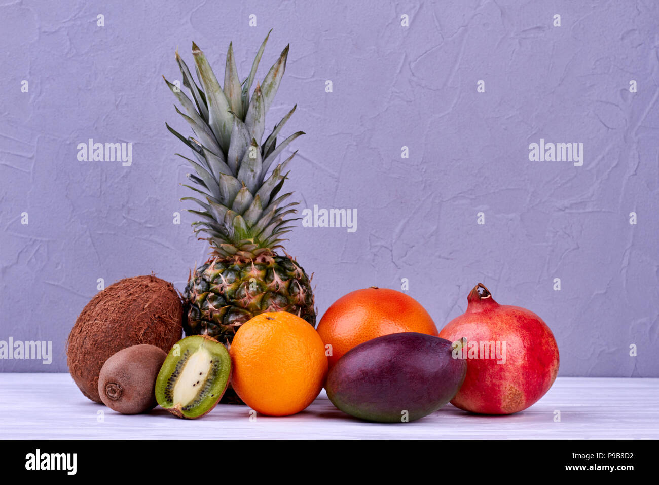 Composition from fresh tropical fruits. Variety of exotic fruits on ...