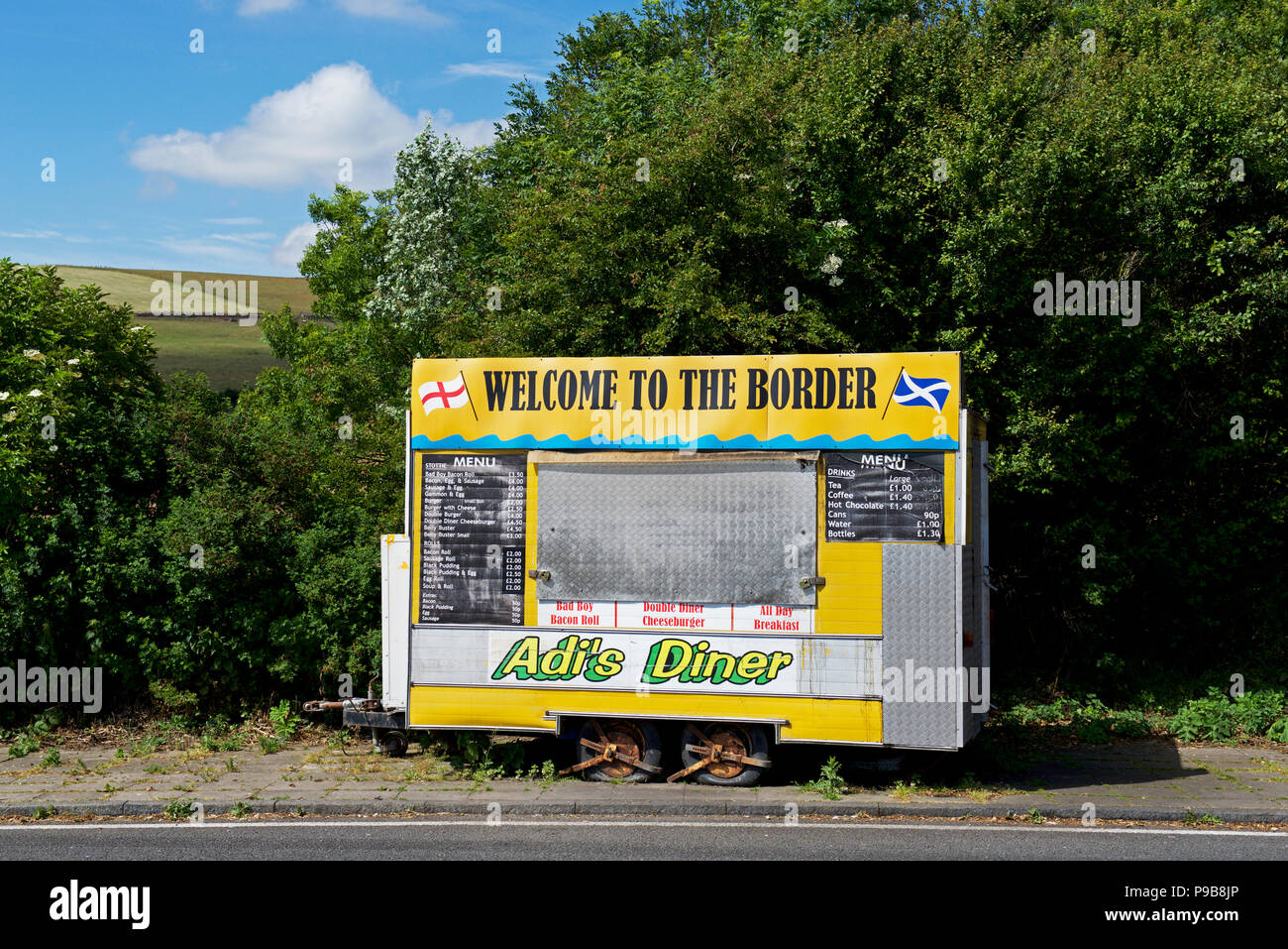 The Border diner - closed - on the A1, at the England-Scotland border ...