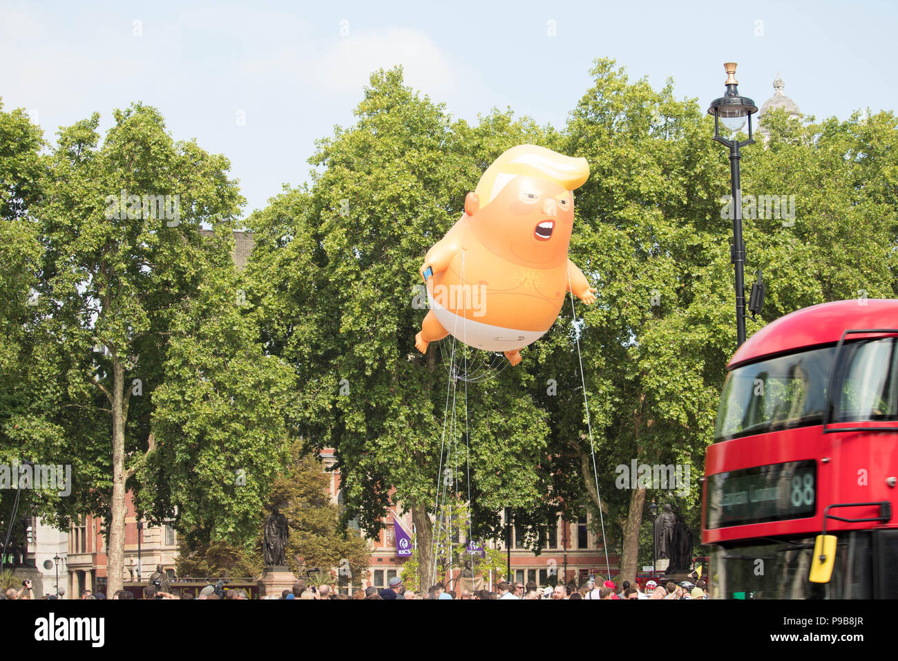 STOP TRUMP’ protests in Parliament Square Gardens- ‘Trump Baby’ giant ...