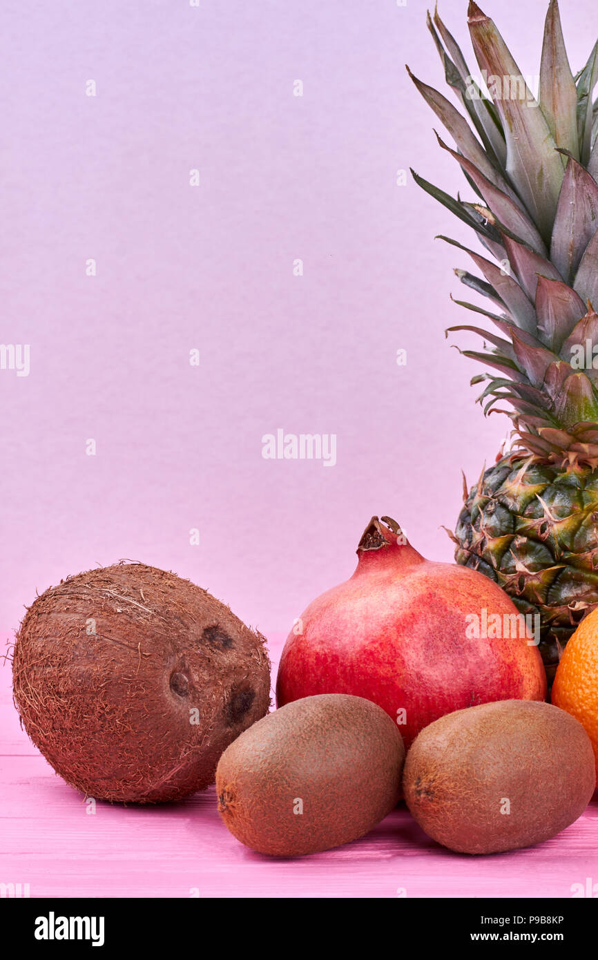 Composition from different tropical fruits. Exotic fruits including ...