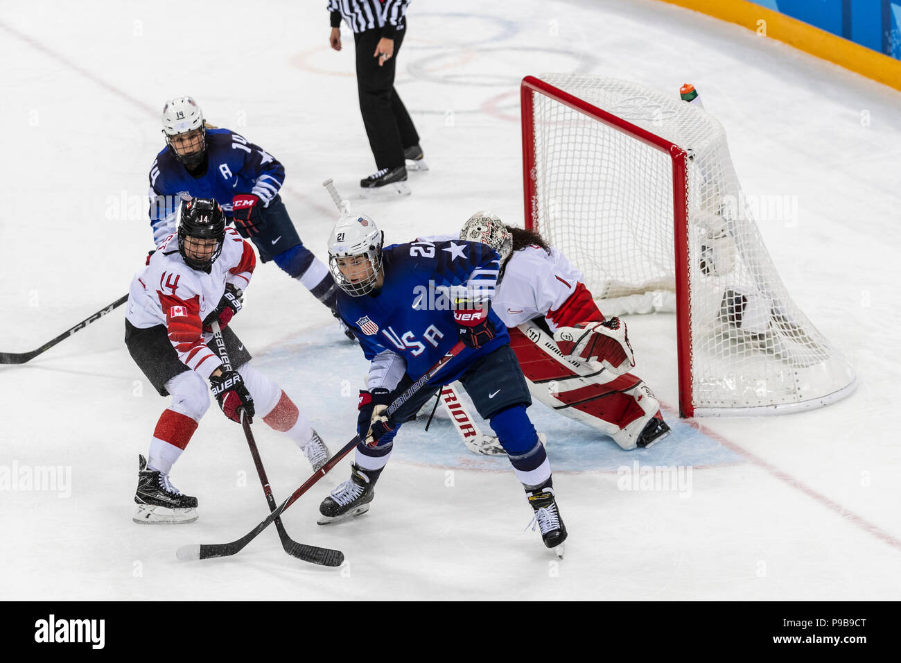 Renata Fast (CAN) #14 and Hilary Knight (USA) #21 during the Gold medal ...