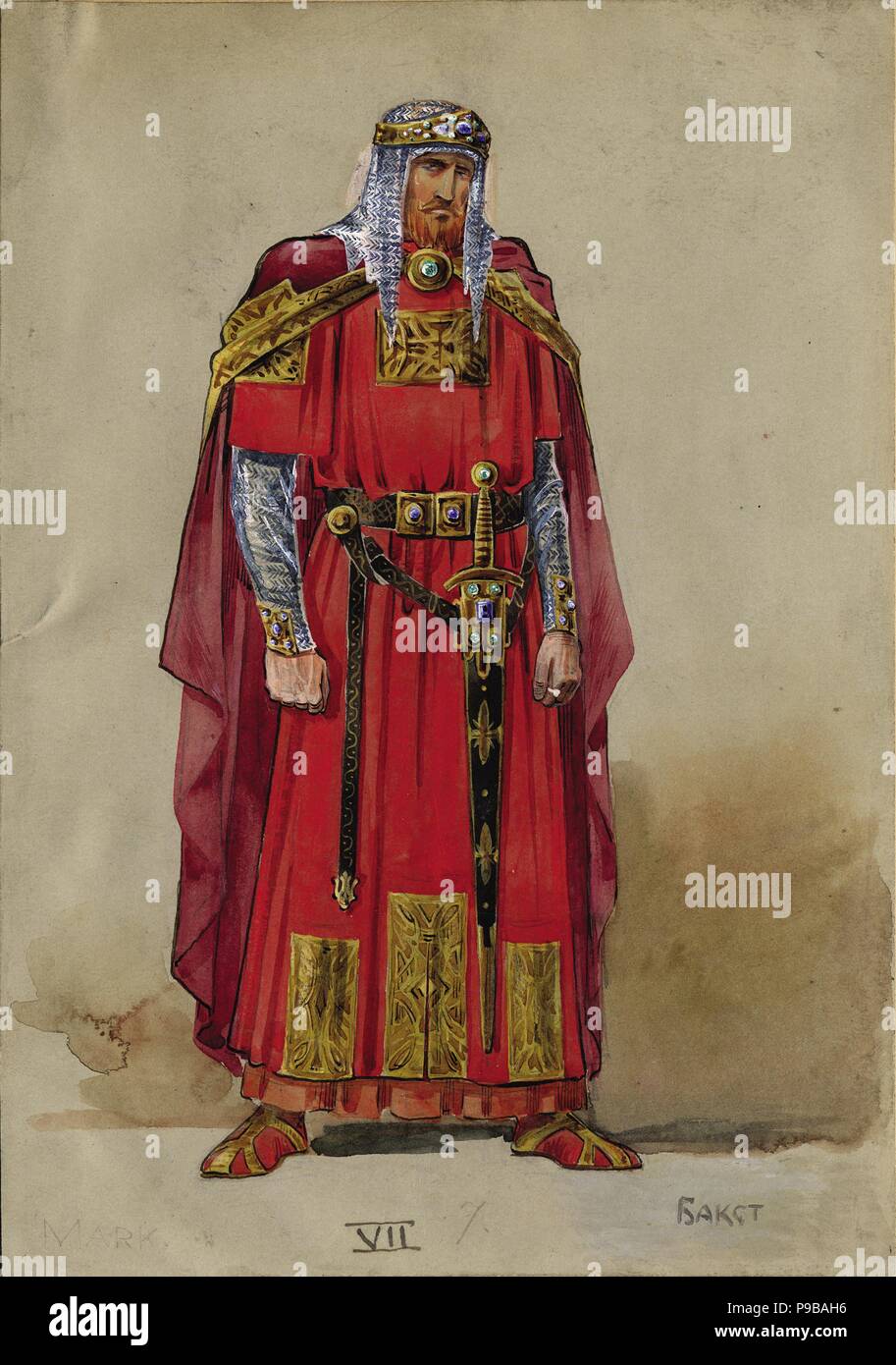 Medieval Prince. Costume design. Museum: PRIVATE COLLECTION Stock Photo ...