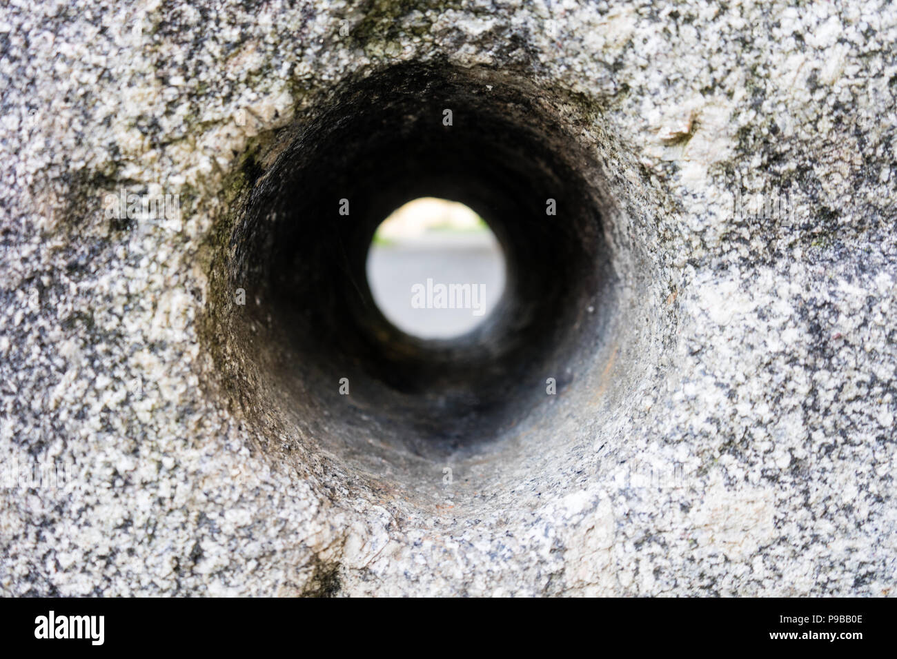 concrete hole see through close up abstract tunnel view design Stock ...