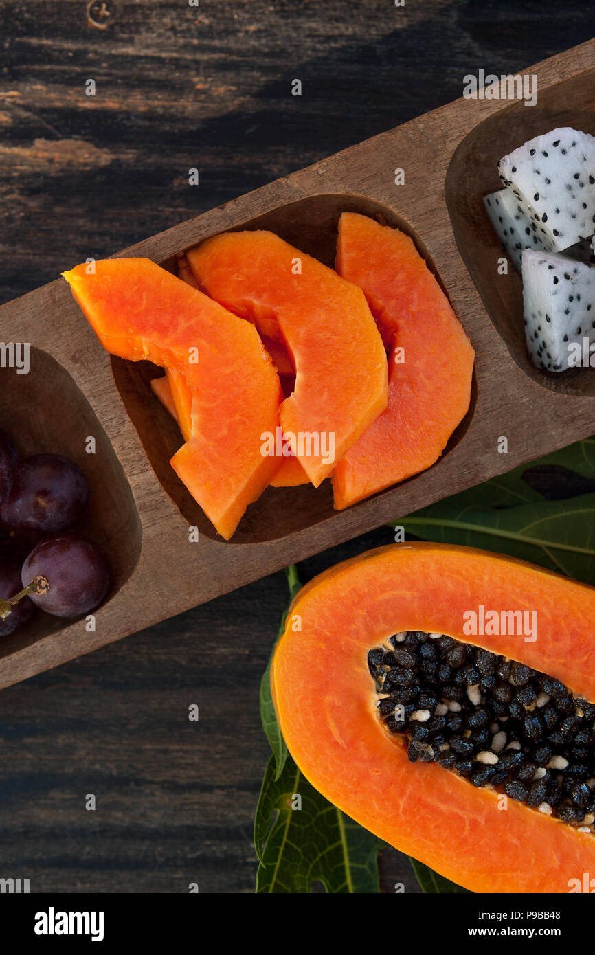 Tropical colorful exotic healthy fruit Stock Photo - Alamy