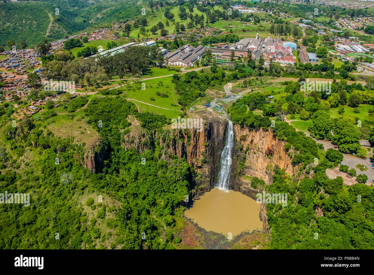 Howick, South Africa, October 19, 2012, Aerial View of Howick Falls in ...