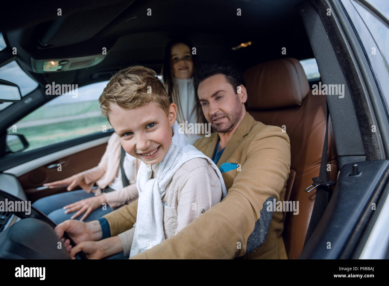 Father teaching driving hi-res stock photography and images - Alamy