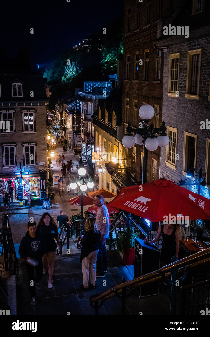 petit champlain a famous tourist spot in quebec city canada Stock Photo ...